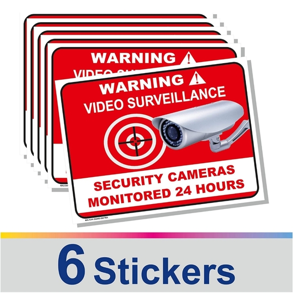 Other | 5 For 25 6 Video Surveillance Warning Stickers | Poshmark